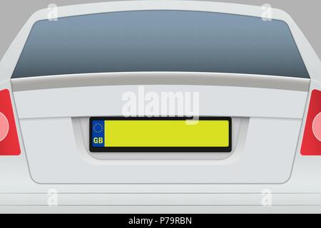 British uk car license plate template. GB car registration numberplate ...