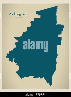Modern City Map - Arlington Texas city of the USA with neighborhoods ...