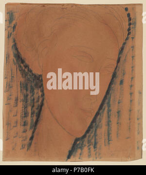 Amedeo Modigliani - Head of a girl (Courtauld Institute of Art Stock ...