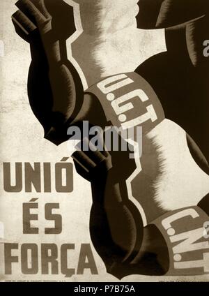 Spanish Civil War 1936/1939, propaganda poster of the Ministry of ...