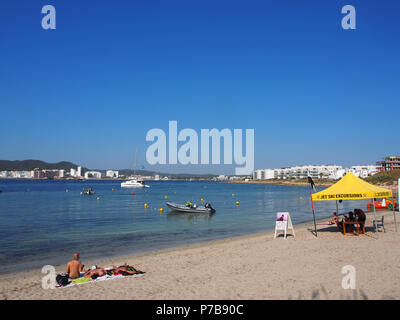 Cala Pinet beach, San antonio bay, Ibiza Stock Photo - Alamy