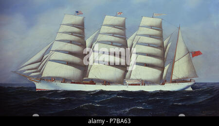 ‘The four-masted barque ‘Puritan’’ by Antonio Jacobsen is a maritime ...