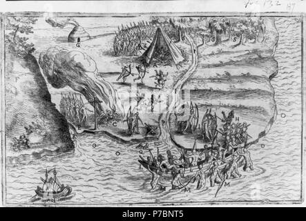 2 illus. of warfare of Canadian Indians Stock Photo - Alamy
