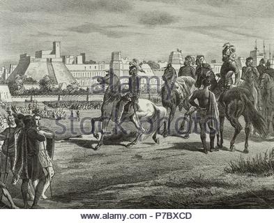 Moctezuma II (1466-1520.). Ninth tlatoani of Tenochtitlan. Death of ...