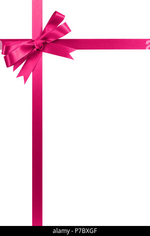 pink ribbon and bow isolated on white background Stock Photo - Alamy