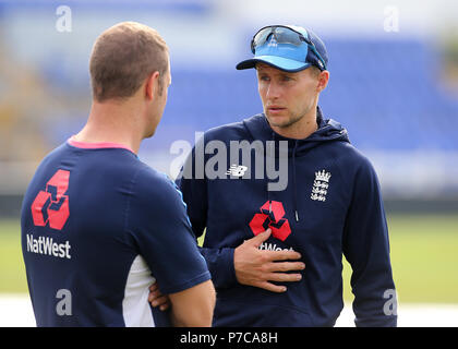 England's Joe Root during a nets session at The Kia Oval, London ...