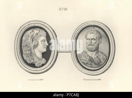 Iole wearing Heracles' Nemean lionskin and holding his club. In ...