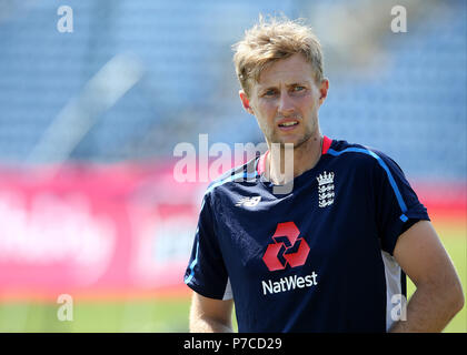 England's Joe Root during a nets session at The Kia Oval, London ...