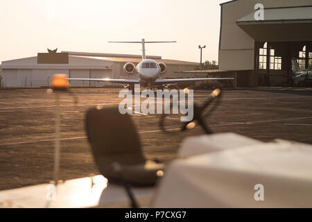 Private jet on a runaway Stock Photo - Alamy