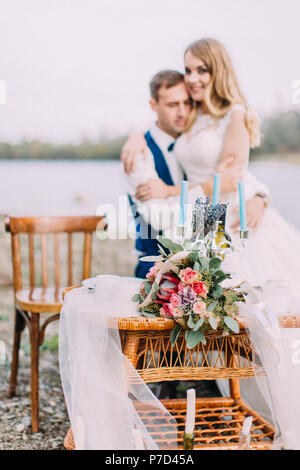Beautiful table set for wedding Stock Photo - Alamy
