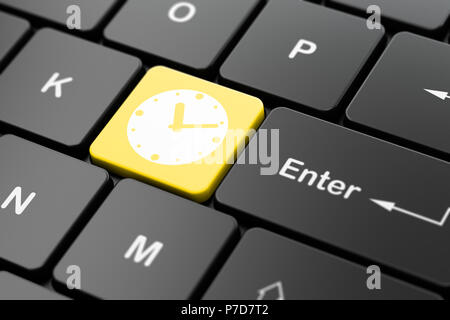 Timeline concept: Clock on computer keyboard background Stock Photo - Alamy