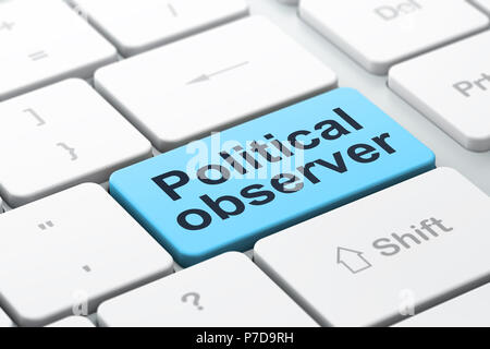 Political concept: Political Observer on computer keyboard background ...