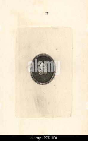 John Kay, self portrait in miniature. Copperplate engraving by John Kay ...