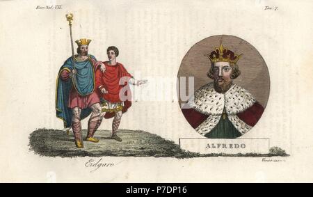 Anglo Saxon Britain. King Edgar 10th century Anglo-Saxon. Victorian ...