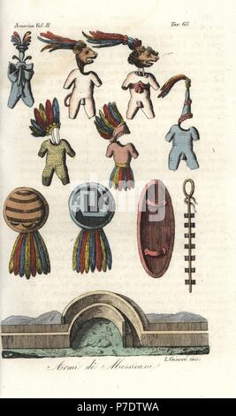Armor and weapons of the Mexicans (Aztecs). Shields or Chimalli, armor ...