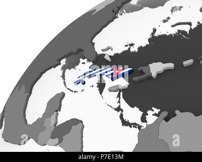 Cuba on gray political globe with embedded flag. 3D illustration Stock ...
