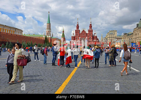 Mexican fans at Red Square in Moscow, Russia on June 13, 2018, during ...