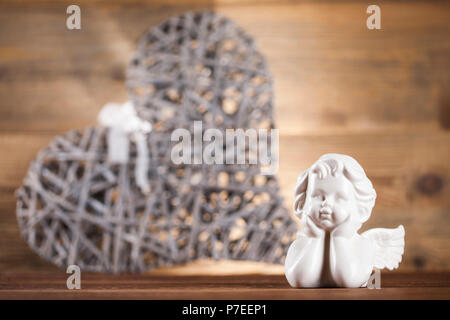 Angel, Happy Valentine's Day, mirror background Stock Photo - Alamy