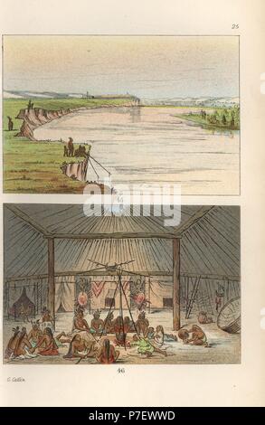 Native American Mandan Indian Earth Lodge, 1830s Stock Photo - Alamy