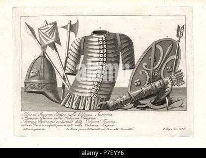 Parthian armour from the Column of Marcus Aurelius 1, Dacian helmet ...