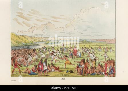 Native American Sioux Indians Playing Ball Game Stock Photo - Alamy