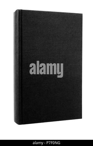 Black plain hardcover book or bible front cover red bookmark isolated ...