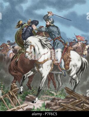 Iberian Peninsula. Castilian Soldiers. Medieval period. Engraving after ...