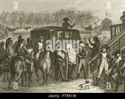 The public execution of Louis XVI by guillotine on 21 January 1793 at ...