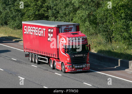 Surefreight SF: Haulage delivery trucks, red lorry, transportation ...