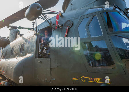 The M134 Minigun six-barrel rotary machine gun with a high rate of fire ...