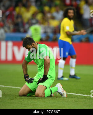 Alisson of Brazil reacts during the FIFA World Cup 2026 Group C ...