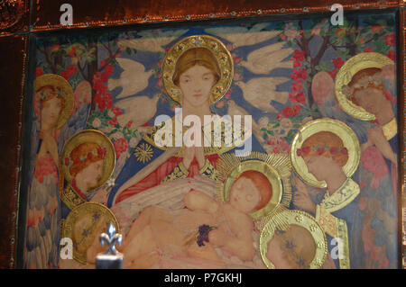 English: Reredos by Kate Bunce (painting; died 1927) and her sister ...