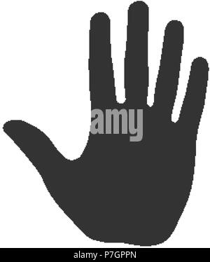 simple hand five finger stop symbol vector Stock Vector Image & Art - Alamy
