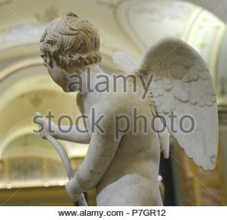 Eros drawing his bow. Marble. Roman work. 2nd century AD. After the ...