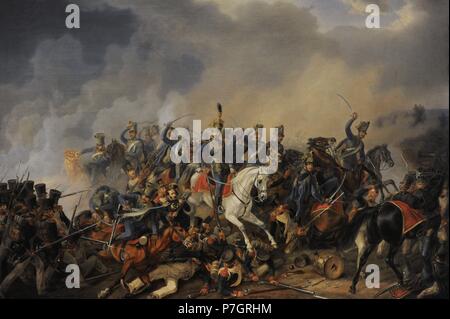 Albrecht Adam (1786-1862). German painter. Battle Scene, 1838. Oil on ...