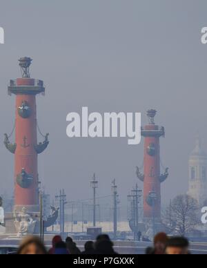 Rostral Columns at the Strelka viewpoint,Saint Petersburg Stock Photo ...