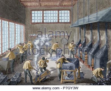 Spain. Metal casting factory founded by Leoncio Meneses, named Stock ...