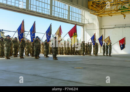 Soldiers gather at the Transfer of Authority Ceremony where the ...
