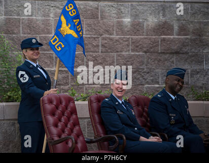 Col. Alfred Flowers Jr., 99th Medical Group commander, greets Col ...