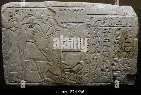 Egypt. Stela of Heqaib. 22nd-21st centuries BC. Heqaib and the wife ...