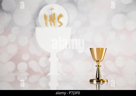 Holy communion elements on white background Stock Photo - Alamy