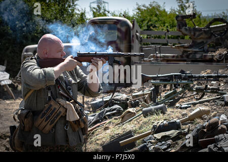German soldier firing weapon Stock Photo - Alamy