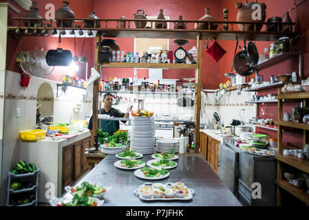 The beautiful kitchen of a well known Cuban restaurant in Havana Stock ...