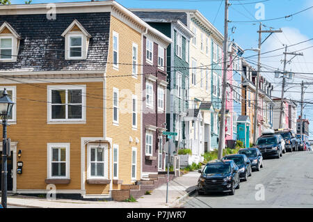 Jellybean Row or colourful houses on Gower Street in St John's ...