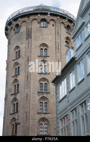 The Round Tower and Trinitatis Church in Copenhagen. Famous landmark in ...