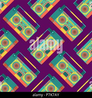 Eighties Seamless Pattern Vector. Classic 1980s seamless grid pattern ...