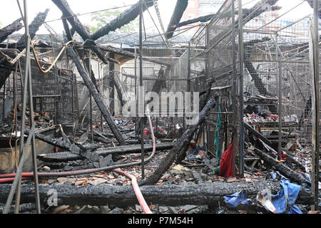 Burned Sweatshop Garment Factory After Fire Disaster Stock Photo - Alamy