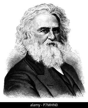 Monochrome portrait of Henry Wadsworth Longfellow, 1807-1882 Stock ...