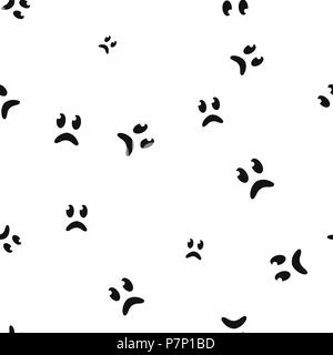 Melancholy smiley Halloween seamless pattern. Vector illustration ...