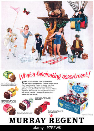 1956 British advertisement for Murray Regent chocolate assortment Stock ...